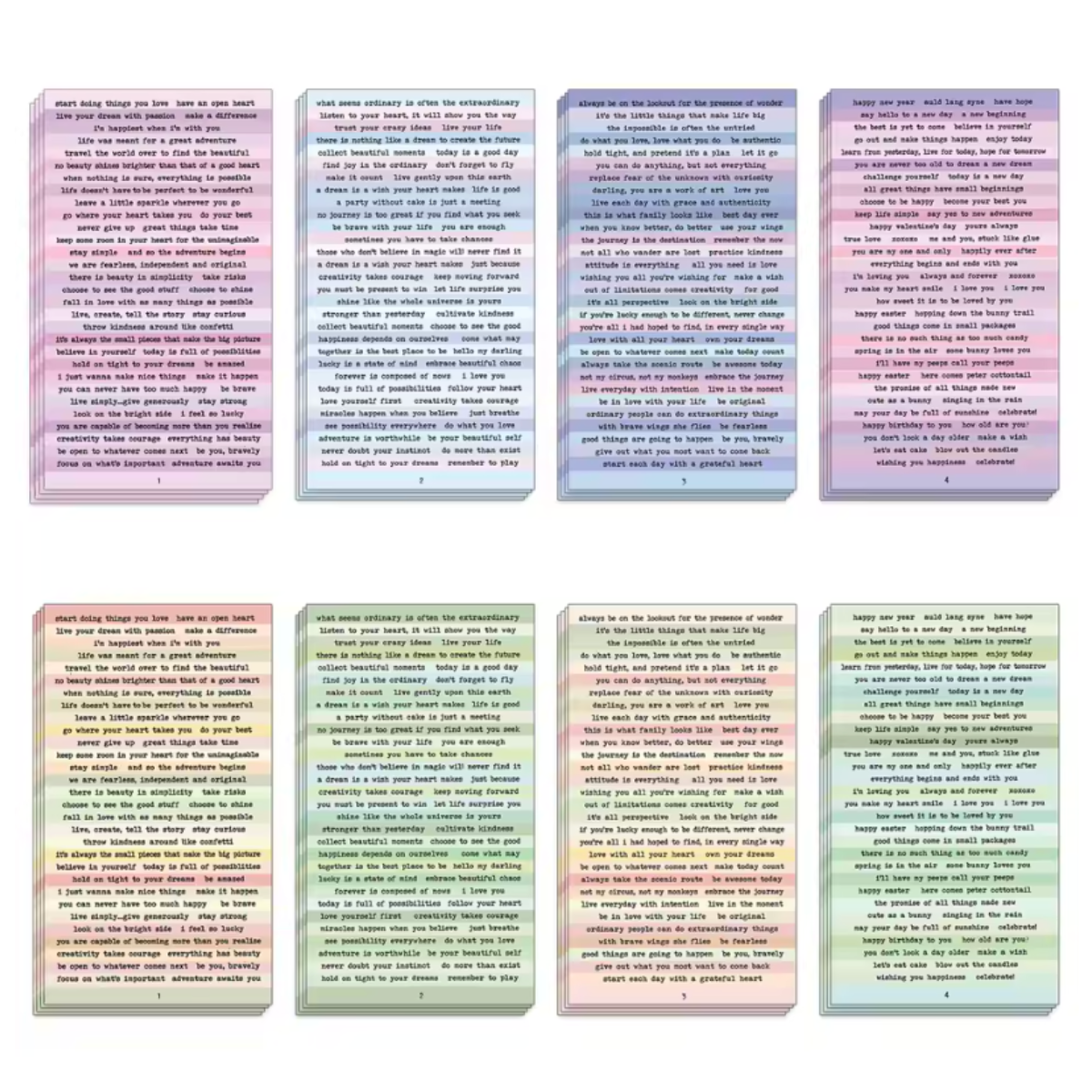 8 Pcs Varied Quote Sticker Sheets – Scrapbook & Journal